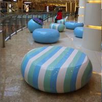 China Candy Chair Stone FRP Sculpture Custom Garden Public Single Stool Bench Chair for sale