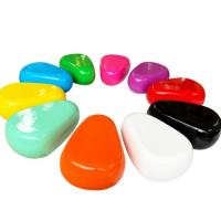 China Fancy Resin Garden Bench Chairs Stone Pebble Plastic Garden Table Sofa 90*70*50cm for sale