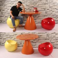 China Customized Modern Fiberglass Chair Table Set Outdoor Dining Table Chair 56*56*48cm for sale