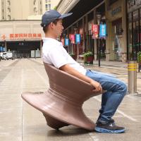 China Public FRP Sculpture Funny Fiberglass Gyro Shaped Chair Outdoor for sale