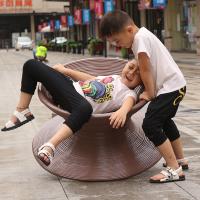 China Public FRP Sculpture Funny Fiberglass Gyro Shaped Chair Outdoor for sale
