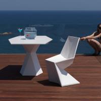 China Modern Fiberglass Diamond Shaped Chair Table 80*80*60cm For Office Dining Garden ISO9001 for sale