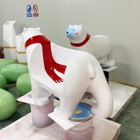 China Polar Bear FRP Sculpture / Animal Custom Fiberglass Sculptures Chair Nordic for sale