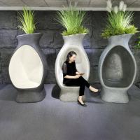 China Multi Function Creative FRP Flower Pots With Chair Pot Hotel Decor for sale