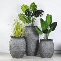China OEM Modern Plastic Plant Pots Containers / Fiberglass Home Base Plant Pots 60*60*110cm for sale