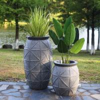 China OEM Modern Plastic Plant Pots Containers / Fiberglass Home Base Plant Pots 60*60*110cm for sale