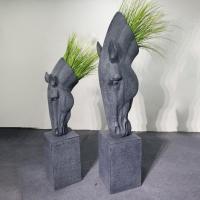 China Fiberglass Nordic Style Plant Pot  Handmade Horse Head Sculpture Flowerpot for sale
