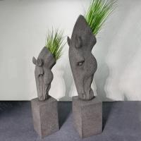 China Fiberglass Nordic Style Plant Pot  Handmade Horse Head Sculpture Flowerpot for sale