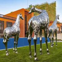 China Custom Metal Deer Garden Sculptures / Metal Animal Sculptures for sale
