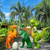 China Garden Lifelike Dinosaur Custom Fiberglass Statues 120*80*55cm for sale
