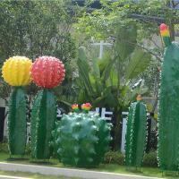 China ODM FRP Green Cactus Statues Resin Art Sculpture For Home Decoration for sale
