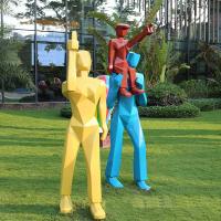 China Shopping Mall Outdoor Fiberglass Sculpture Statues Abstract Figure for sale