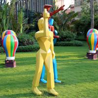 China Shopping Mall Outdoor Fiberglass Sculpture Statues Abstract Figure for sale