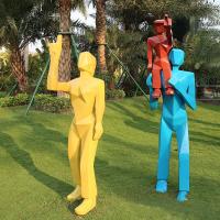 China Shopping Mall Outdoor Fiberglass Sculpture Statues Abstract Figure for sale