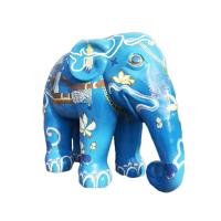 China Large Customization Painted Elephant Fiberglass Sculpture  Resin Animal Statue Landmark Decoration for sale