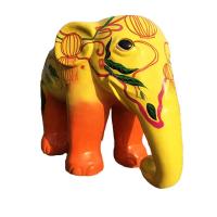 China Large Customization Painted Elephant Fiberglass Sculpture  Resin Animal Statue Landmark Decoration for sale