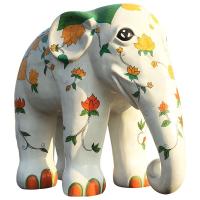 China Large Customization Painted Elephant Fiberglass Sculpture  Resin Animal Statue Landmark Decoration for sale
