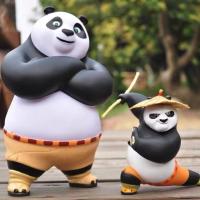 China Fiberglass Kung Fu Panda Statue Indoor Hand Carving Resin Cartoon Sculpture for sale