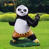China Fiberglass Kung Fu Panda Statue Indoor Hand Carving Resin Cartoon Sculpture for sale