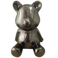 China Electroplating Fiberglass Cartoon Resin Bear Statue Shop Decorative Ornaments 40*40*50cm for sale