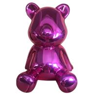 China Electroplating Fiberglass Cartoon Resin Bear Statue Shop Decorative Ornaments 40*40*50cm for sale