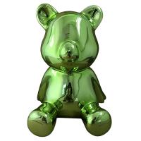 China Electroplating Fiberglass Cartoon Resin Bear Statue Shop Decorative Ornaments 40*40*50cm for sale