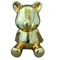 China Electroplating Fiberglass Cartoon Resin Bear Statue Shop Decorative Ornaments 40*40*50cm for sale