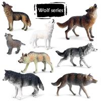 China FRP Resin Wolf Statue Life Size / Fiberglass Animals Sculpture Customization for sale