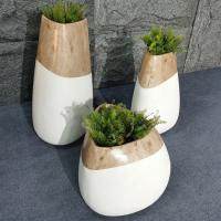 China Solid Fibreglass Plant Large Green Planter Pots For Hotel Decoration 3pcs/Set  49*45*90cm for sale