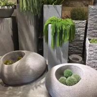 China Hand Carved Nordic Style Flower Pot  Fiberglass Garden Vase Planter 124*99*55cm for sale