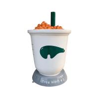 China Fiberglass Milk Tea Cup FRP Sculpture Prop Eco Friendly Resin Cartoon for sale