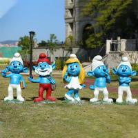 China Amusement Park FRP Sculpture Modern Resin Smurf Garden Statues for sale