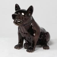 China Plating French Bulldog Garden Statue Resin French Dog Sculpture For Shopping Mall for sale