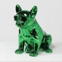 China Plating French Bulldog Garden Statue Resin French Dog Sculpture For Shopping Mall for sale