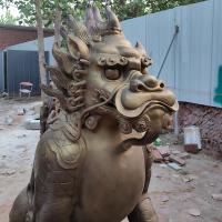 China Gatekeeper Fiberglass Animal Statues / Resin Kirin Sculpture for sale