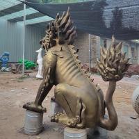 China Gatekeeper Fiberglass Animal Statues / Resin Kirin Sculpture for sale