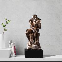 China Modern Decorative Metal Ornament Handmade Bonze Mediator The Thinking Man Sculpture for sale