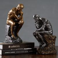 China Modern Decorative Metal Ornament Handmade Bonze Mediator The Thinking Man Sculpture for sale