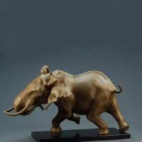 China Custom Bronze Casting Sculpture Home Decoration Metal Elephant Sculpture for sale
