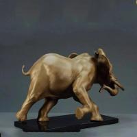 China Custom Bronze Casting Sculpture Home Decoration Metal Elephant Sculpture for sale