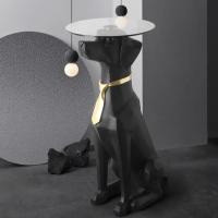 China Luxury Nordic Home Decor Sculptures Resin Dog Statues Life Size Coffee Table OEM With Tray for sale