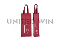 China Laminated Non Woven Handle Laminated Wine Bottle Fabric Bag Reusable for sale