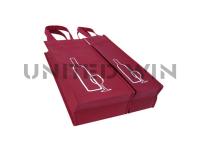 China Laminated Non Woven Handle Laminated Wine Bottle Fabric Bag Reusable for sale