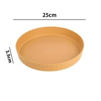 China Custom Wheat Straw Plastic Parts PP Thickened Circular Dining Plate Various Colors OEM for sale