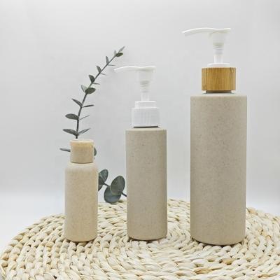 China Wheat Straw Shampoo Bottle Eco Friendly Degradable Empty 8oz 10oz 16oz Custom for sale