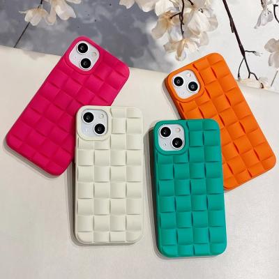 China iPhone 15 Pro Max TPU Phone Case 3D Magic Cube Woven Pattern Anti-Fall Protective Cover for sale
