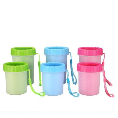 China Silicoco Custom Dog Paw Cleaner Cup Pet Foot Washing Machine Grooming Brush 500ml for sale
