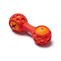 China Wholesale TPR Dog Chew Toys Barbell Design Squeaky Balls 7.22 Inch Orange Green Blue for sale