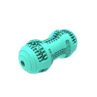 China Wholesale TPR Dog Chew Toys Barbell Design Squeaky Balls 7.22 Inch Orange Green Blue for sale