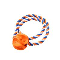 China Wholesale TPR Dog Chew Toys Barbell Design Squeaky Balls 7.22 Inch Orange Green Blue for sale
